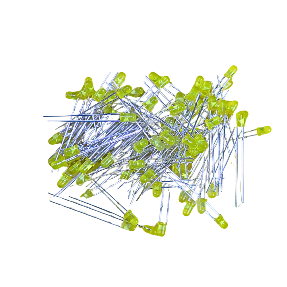 3mm Yellow LED Round Shape – Pack of 100 | Bright Light Emitting Diodes ...